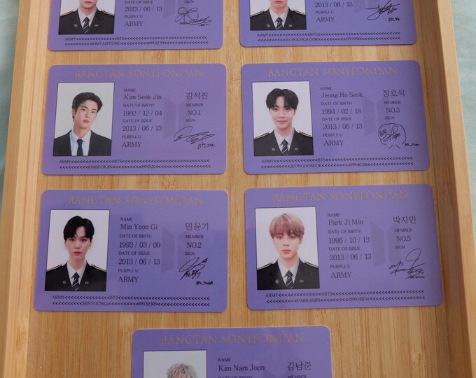 BTS ID Card Set, Bts Id Card - Etsy