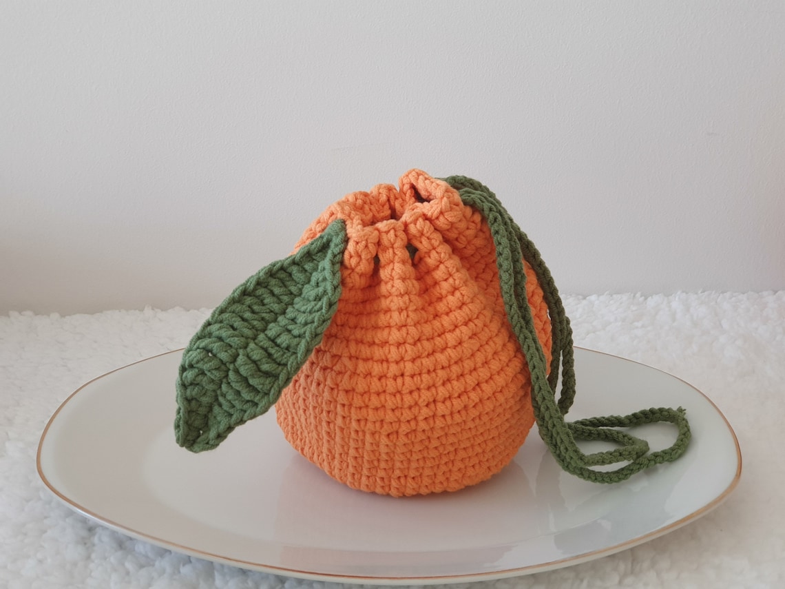 Handmade Orange Bag Handmade Crochet Bag Handmade Knitted | Etsy