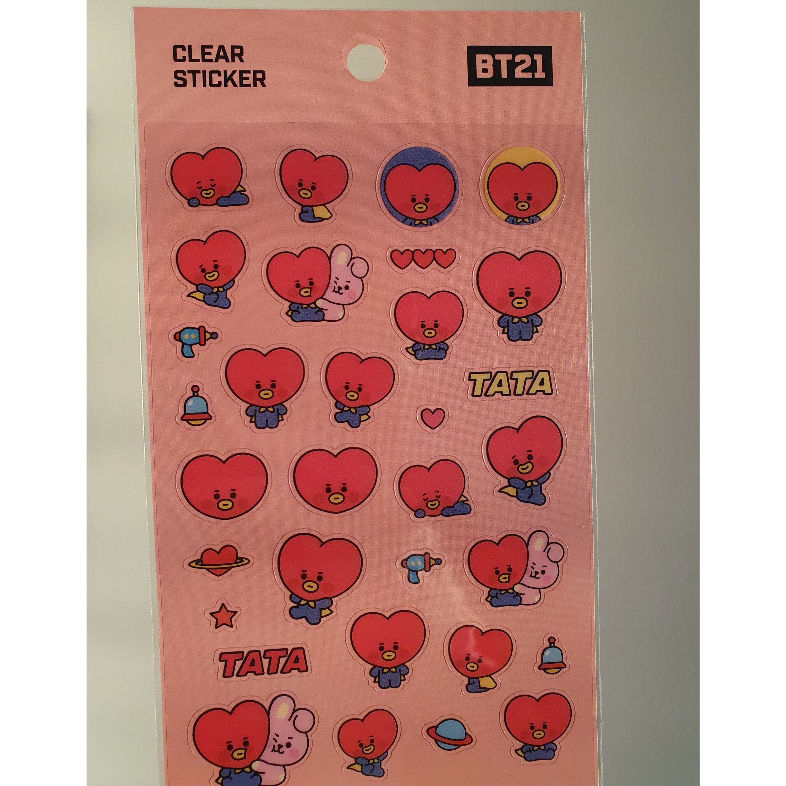 BTS BT21 clear sticker BTS stickers tata bts V v tata | Etsy