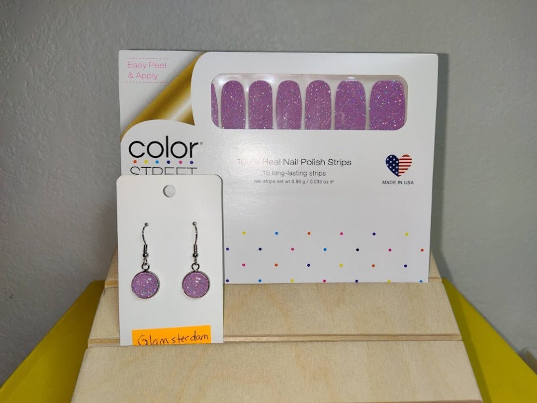 Glamsterdam Color Street Nail Set & Matching Earrings - Etsy