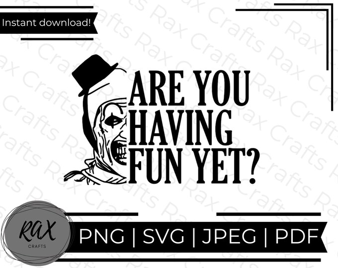 Terrifier Horror Art the Clown Scary Movie SVG for Cricut, Silhouette ...