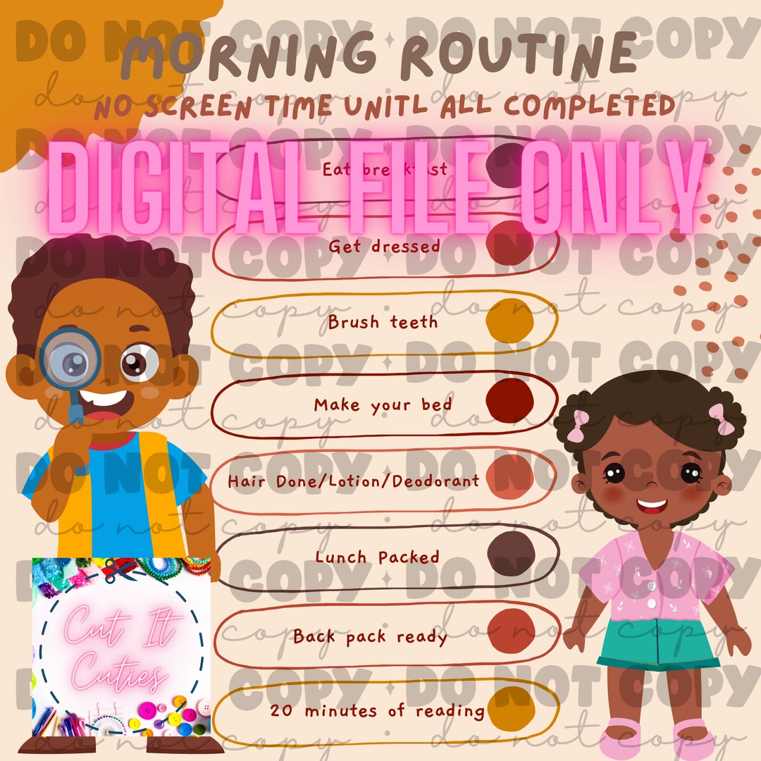 Digital File for Printable Daily Routine for Kids, Kids Screentime ...