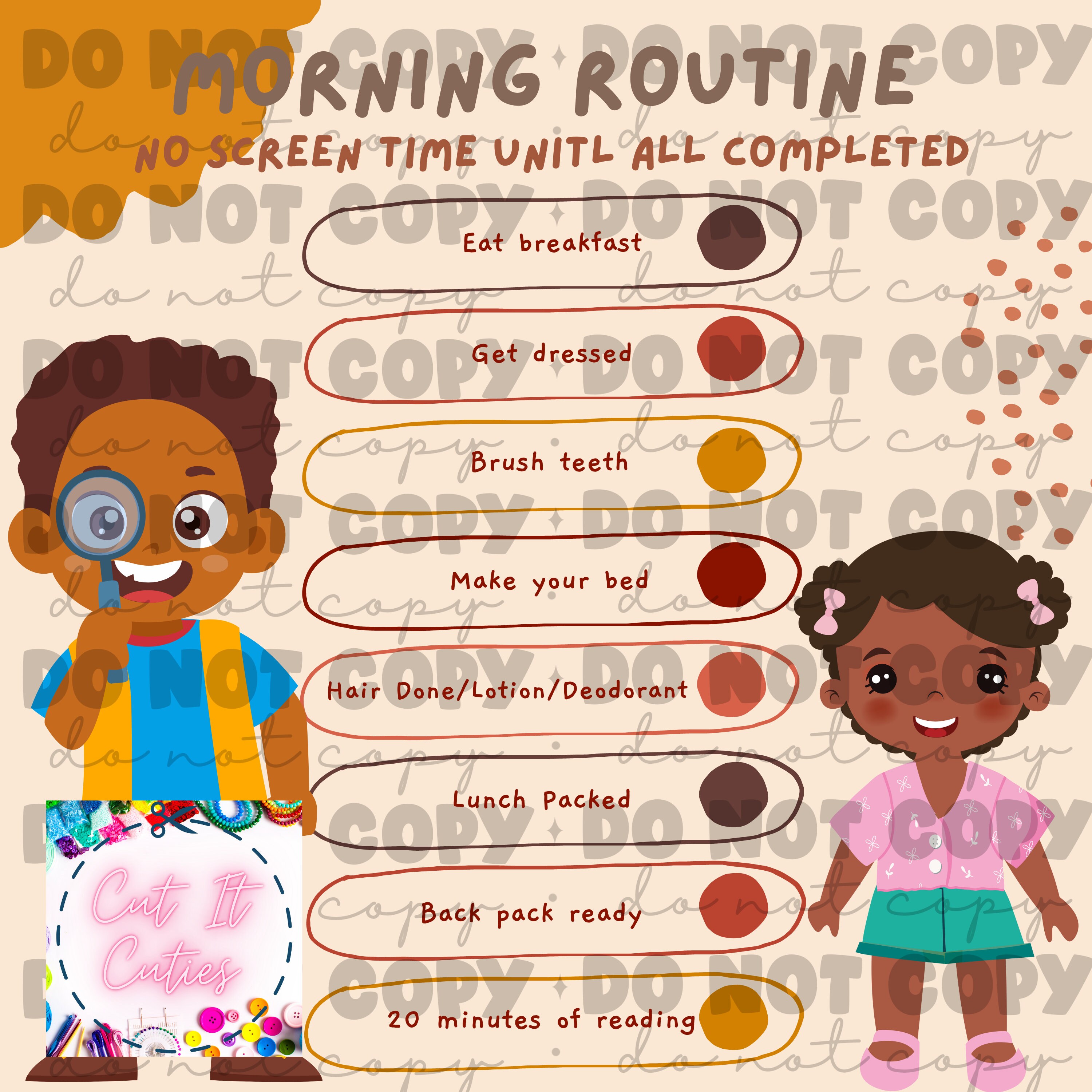 Digital File for Printable Daily Routine for Kids, Kids Screentime ...