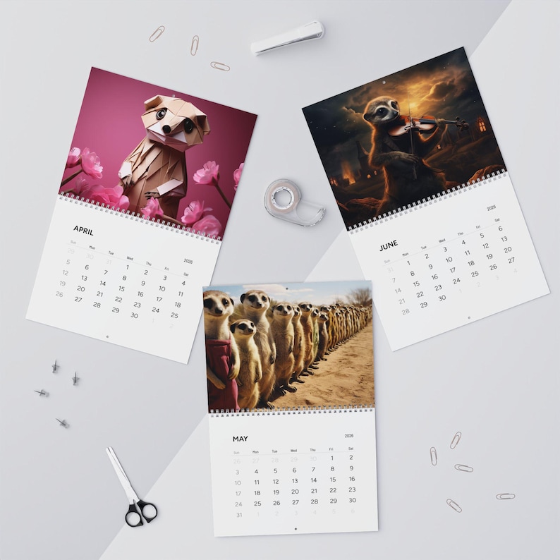 Meerkat Calendar 2026 - Cute and Funny Images, Wall Calendars, Animal ...