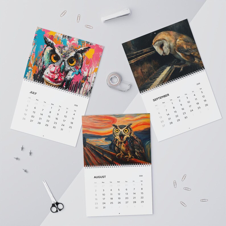 Owl Calendar 2026 Wall Calendars, Planner, Cute and Funny Images, Home ...