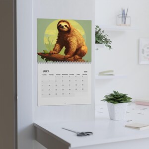 Sloth Calendar 2025 - Cute and Unique Wall Calendar for Animal Lovers ...