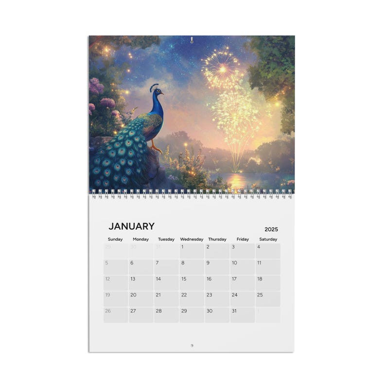 Peacock Calendar 2025 Wall Calendars, Unique Digital Designs, Animal ...