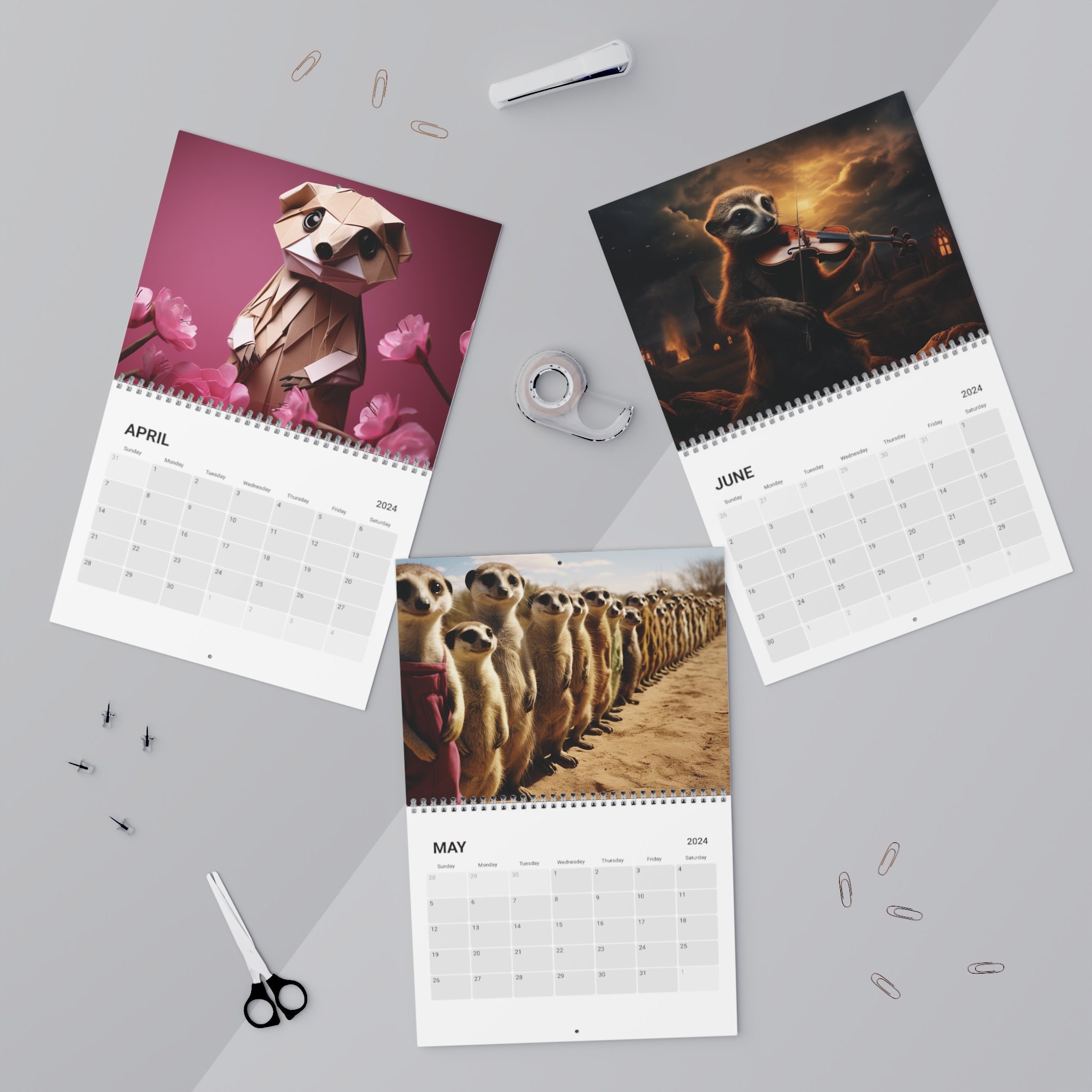 Chuckle-worthy Gift: 2024 Meerkat Calendar With Unique, Comical Artwork ...