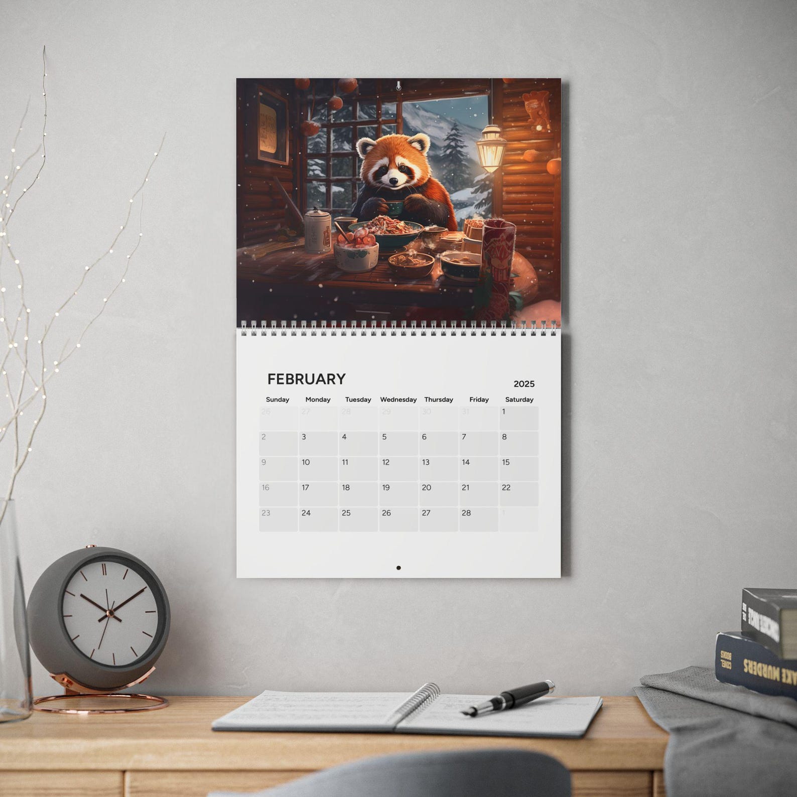 Red Panda Calendar (2025) - Wall Calendars, Cute Animal Art, Funny ...
