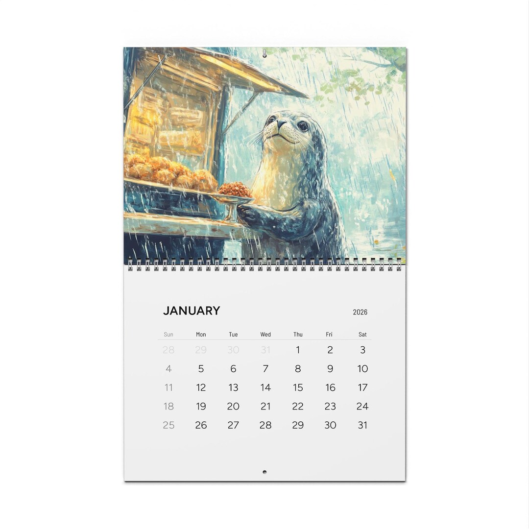 Seal Calendar 2026 - Cute Animal Design Wall Calendar, Christmas Gift ...