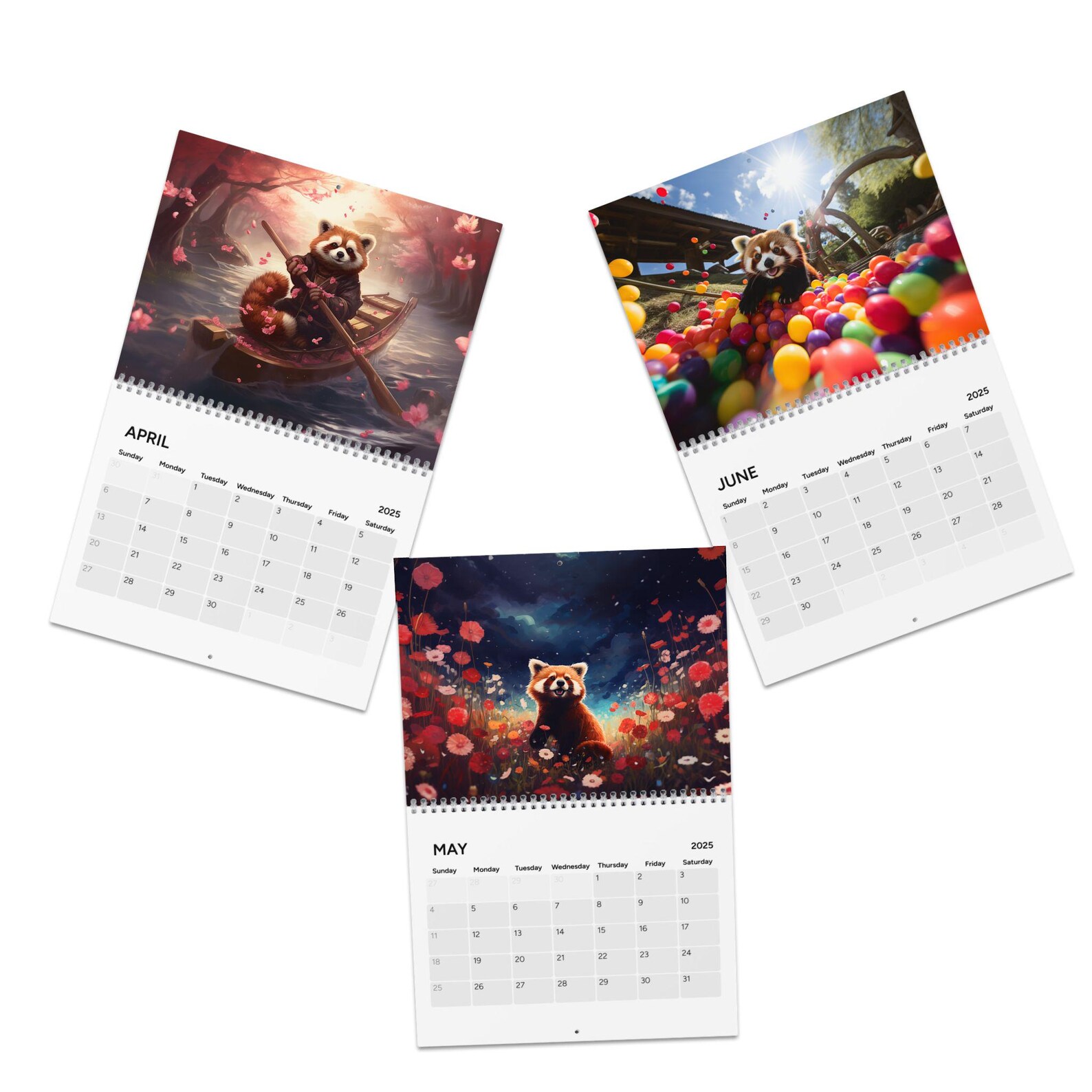 Red Panda Calendar (2025) - Wall Calendars, Cute Animal Art, Funny ...