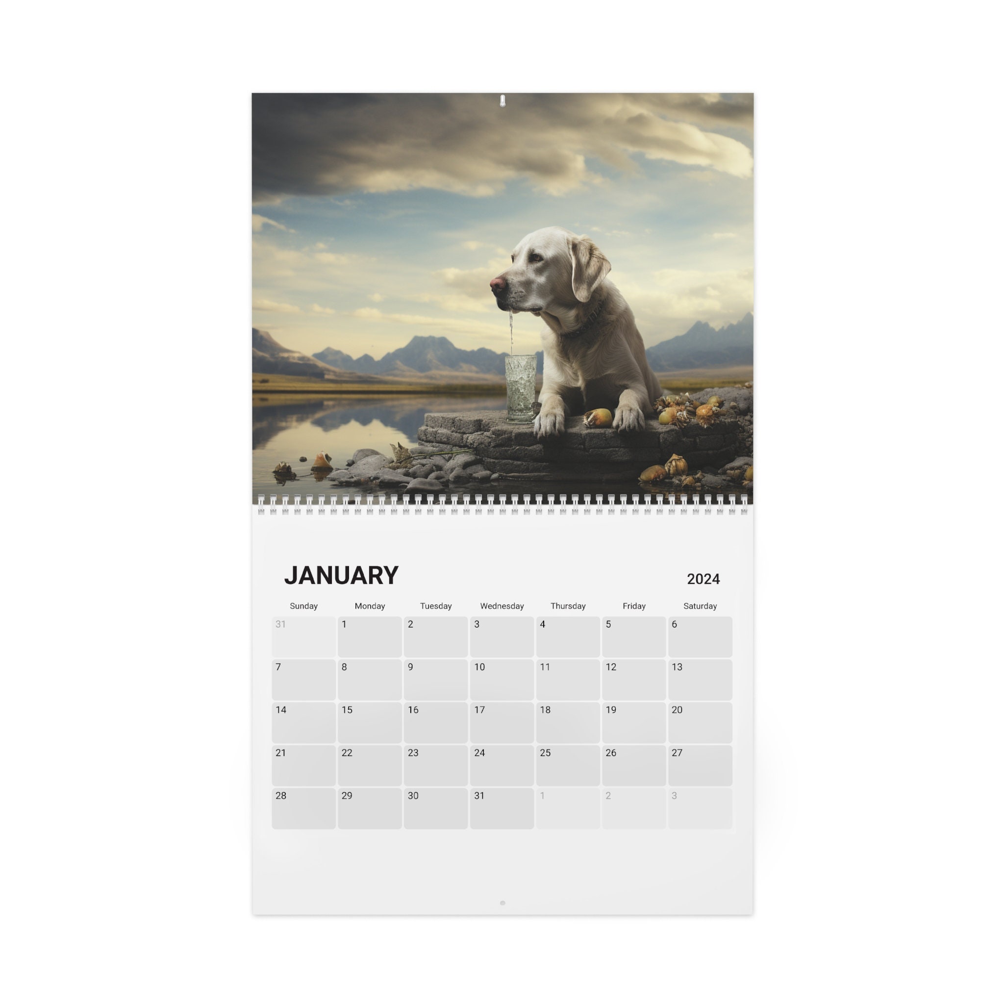 Fun Dog Calendar 2024 for Doglovers Unique Doggy Art, Whimsical Wall ...