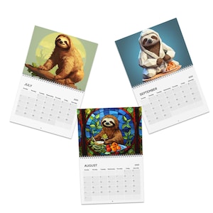 Sloth Calendar 2025 - Cute and Unique Wall Calendar for Animal Lovers ...