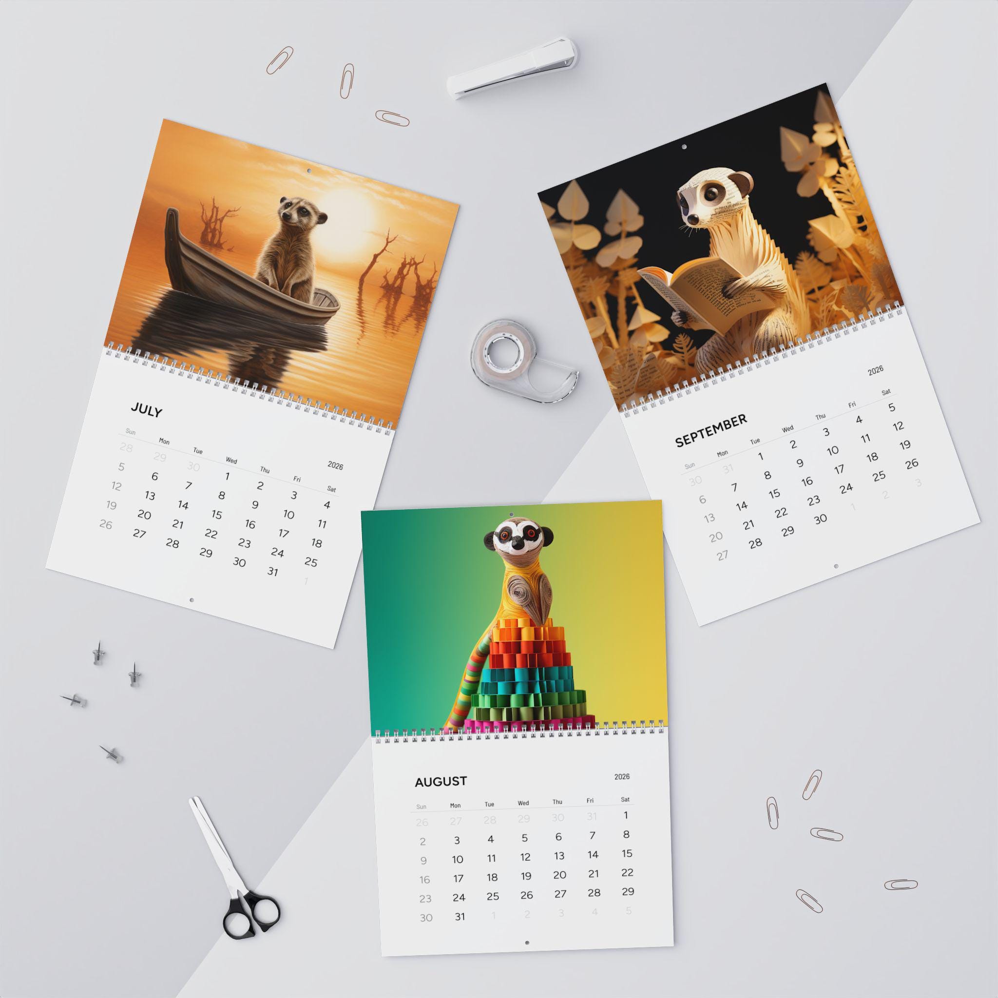 Meerkat Calendar 2026 - Cute and Funny Images, Wall Calendars, Animal ...