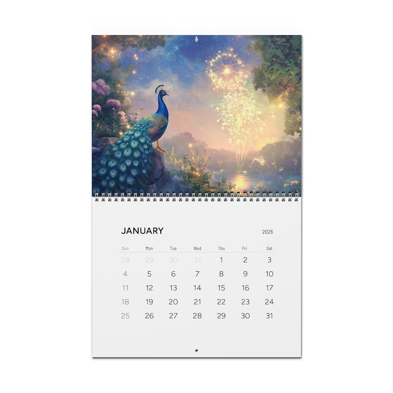 Peacock Calendar 2026 Wall Calendars, Unique Digital Designs, Animal ...