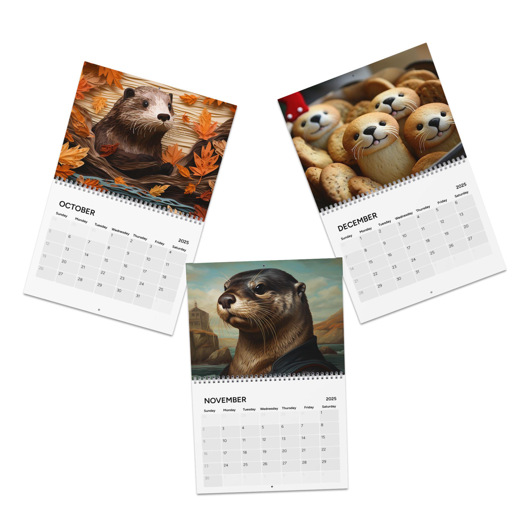 Otter Calendar 2025 Wall Calendar, Funny Wildlife Images, Unique Animal ...