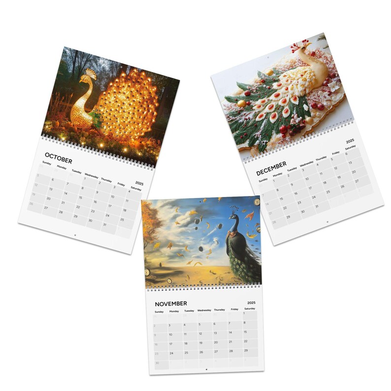 Peacock Calendar 2025 Wall Calendars, Unique Digital Designs, Animal ...