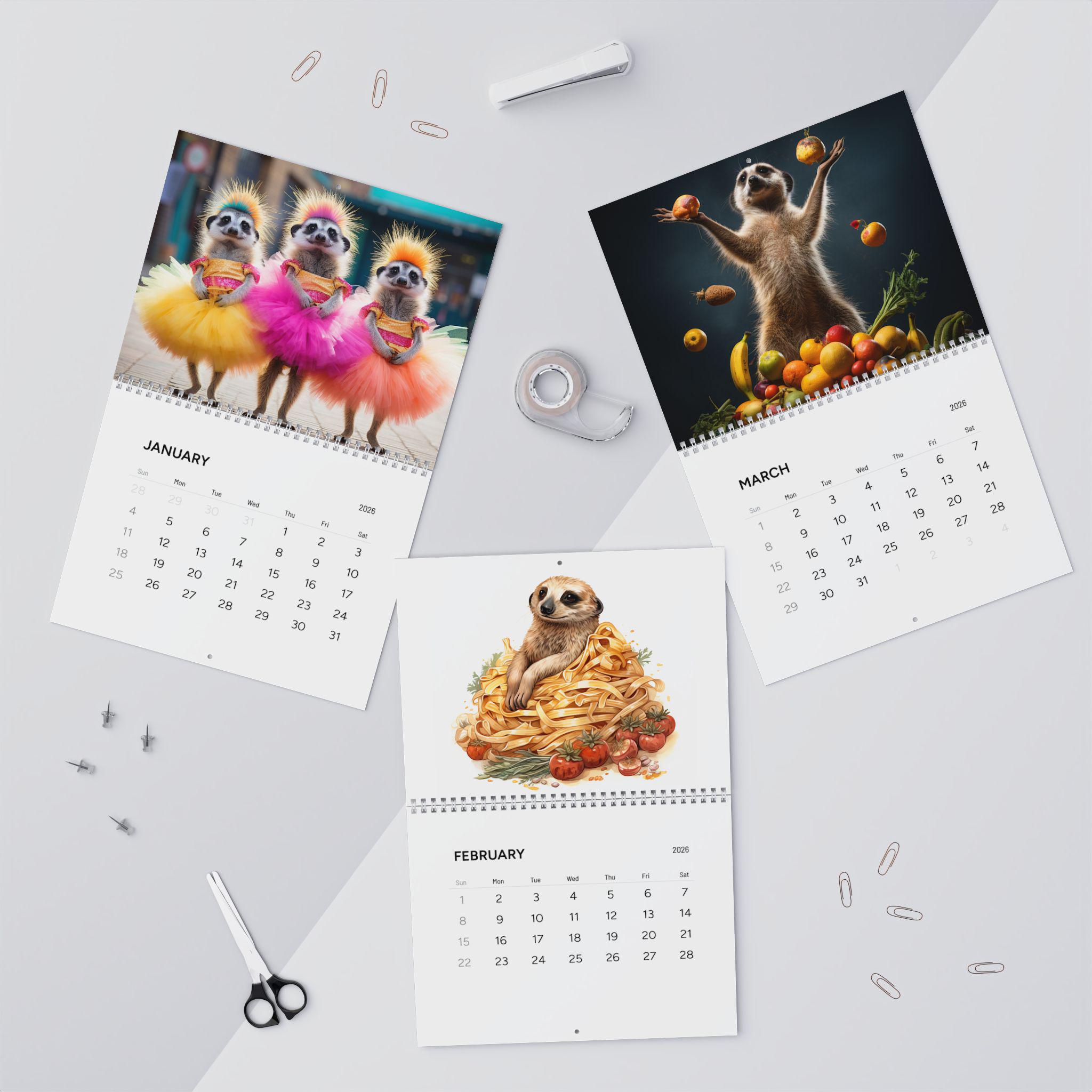 Meerkat Calendar 2026 - Cute and Funny Images, Wall Calendars, Animal ...