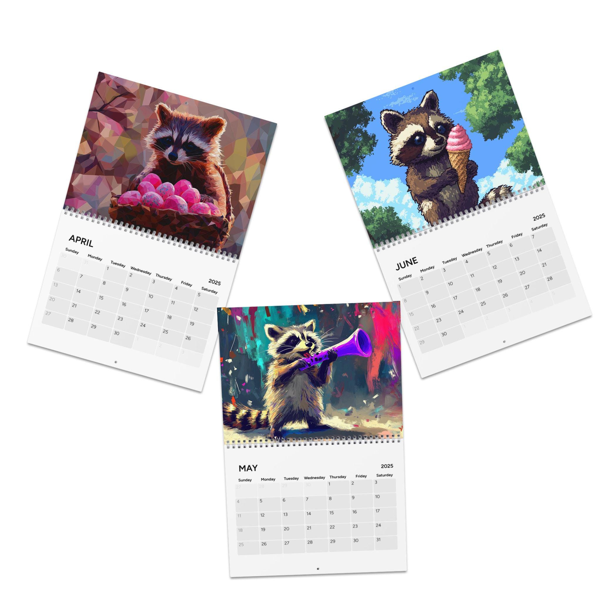 Raccoon Calendar (2025) - Wall Calendars, Planner,animal Lover Gift ...