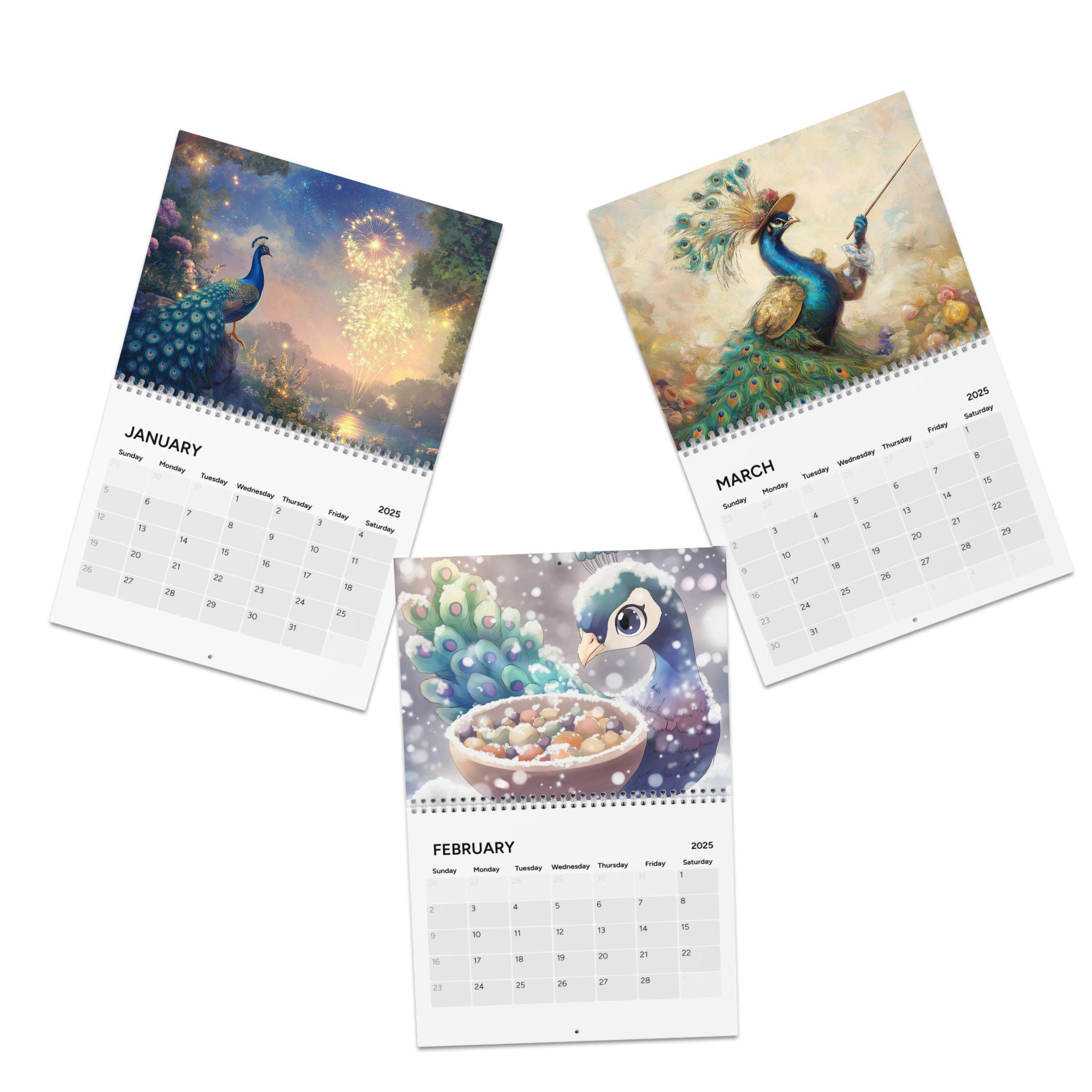 Peacock Calendar 2025 Wall Calendars, Unique Digital Designs, Animal ...