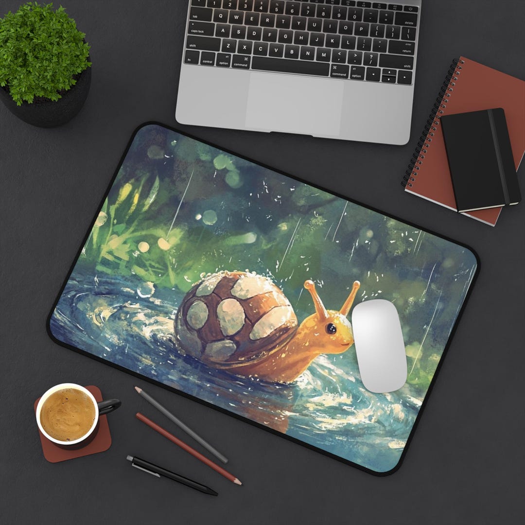 Snail Desk Mat, Whimsical Animal Mouse Pad - Etsy