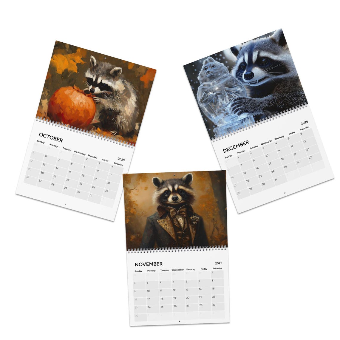 Raccoon Calendar (2025) - Wall Calendars, Planner,animal Lover Gift ...