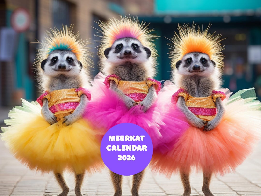 Meerkat Calendar 2026 - Cute and Funny Images, Wall Calendars, Animal ...