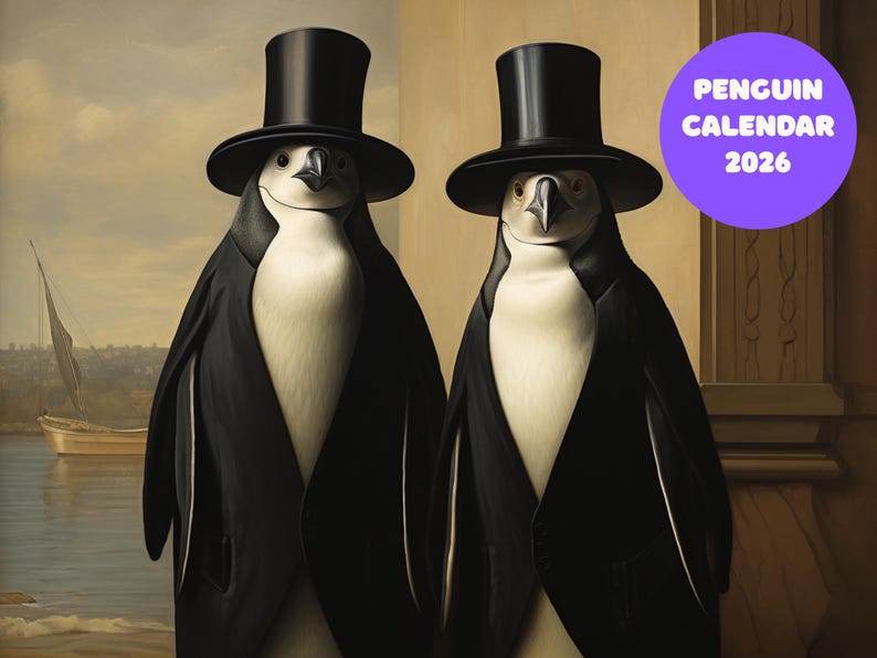 Penguin Wall Calendar 2026 With Cute and Unique Images, Animal Calendar ...
