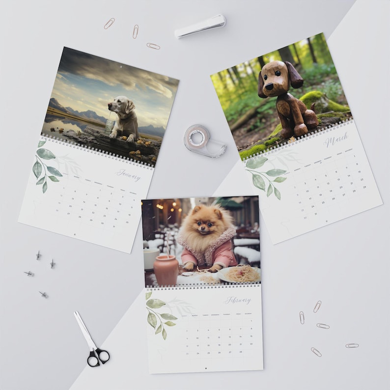 Dog Calendar 2025 Wall Calendars, Puppy Wall Art, Animal Lover Gift ...