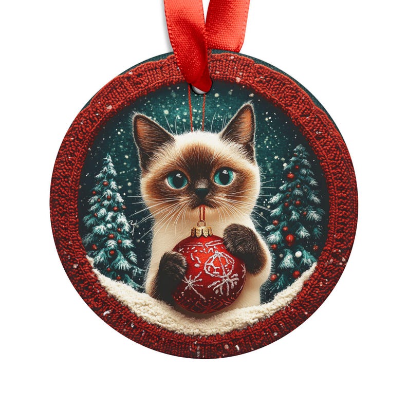 Grumpy Cat Christmas Ornament: Knitted Design Acrylic Holiday Decor - Etsy