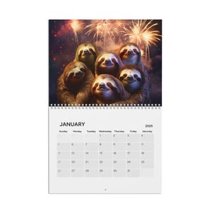 Sloth Calendar 2025 - Cute and Unique Wall Calendar for Animal Lovers ...