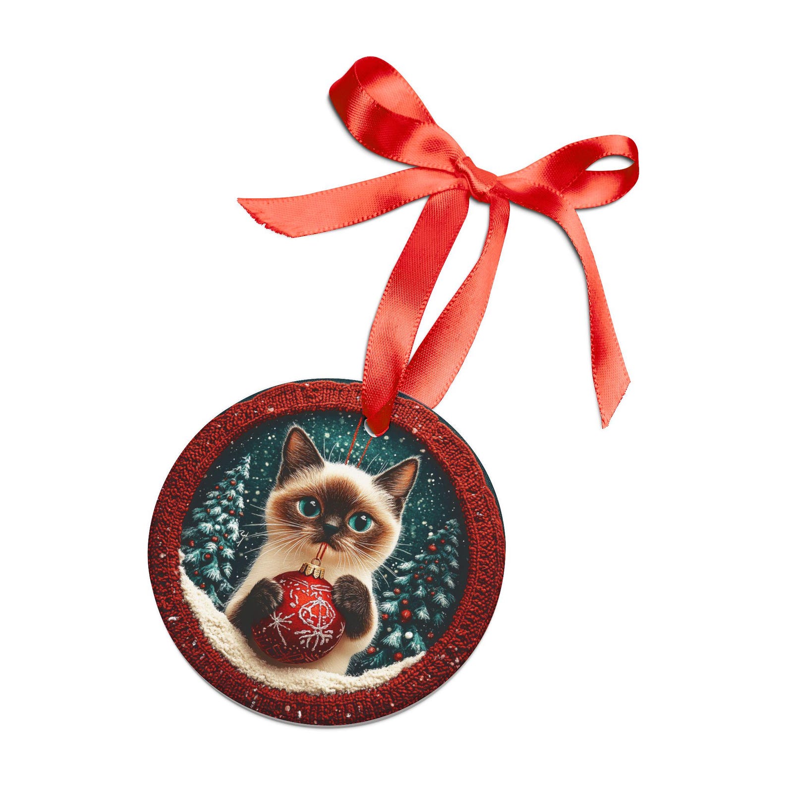 Grumpy Cat Christmas Ornament: Knitted Design Acrylic Holiday Decor - Etsy