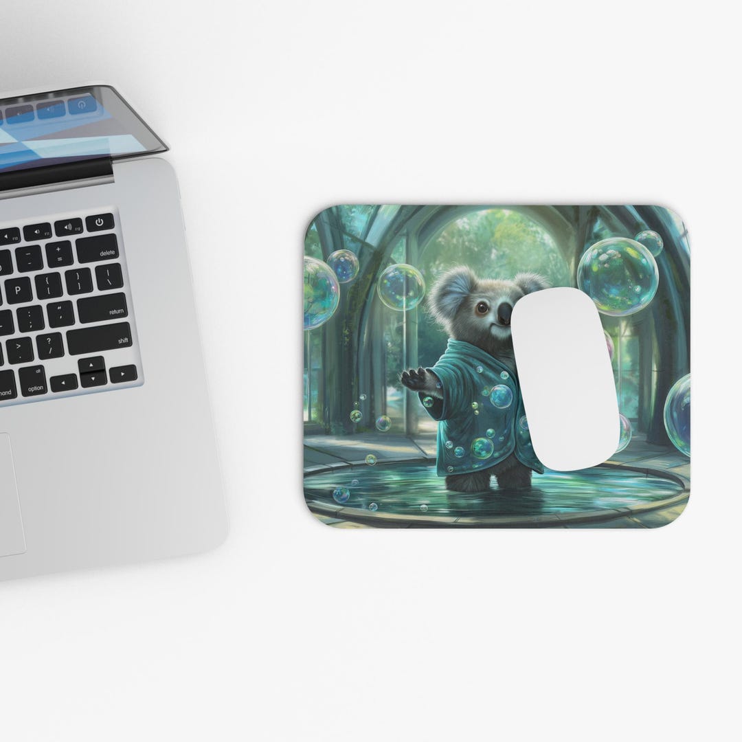Koala Mouse Pad, Cute Digital Design, Rectangle Mat for Office Desk ...