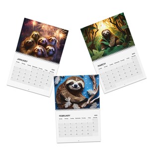 Sloth Calendar 2025 - Cute and Unique Wall Calendar for Animal Lovers ...