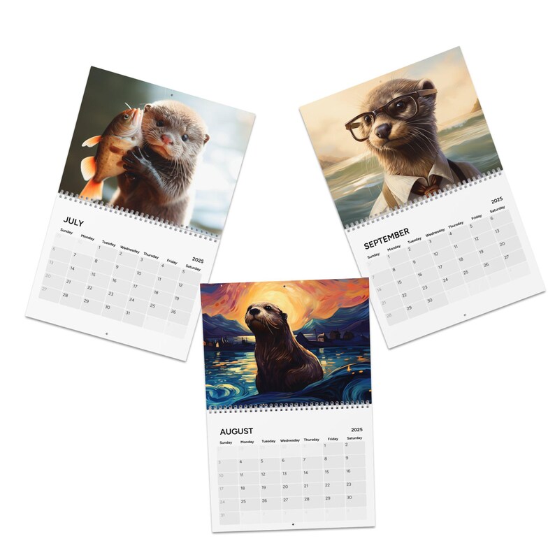 Otter Calendar 2025 Wall Calendar, Funny Wildlife Images, Unique Animal ...