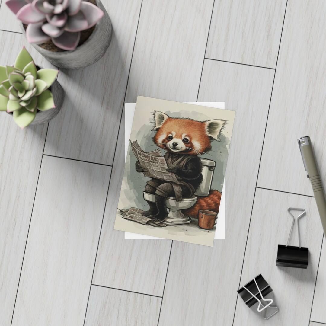 Funny Red Panda Postcard Set: Kawaii Animal Art (envelopes Included) - Etsy