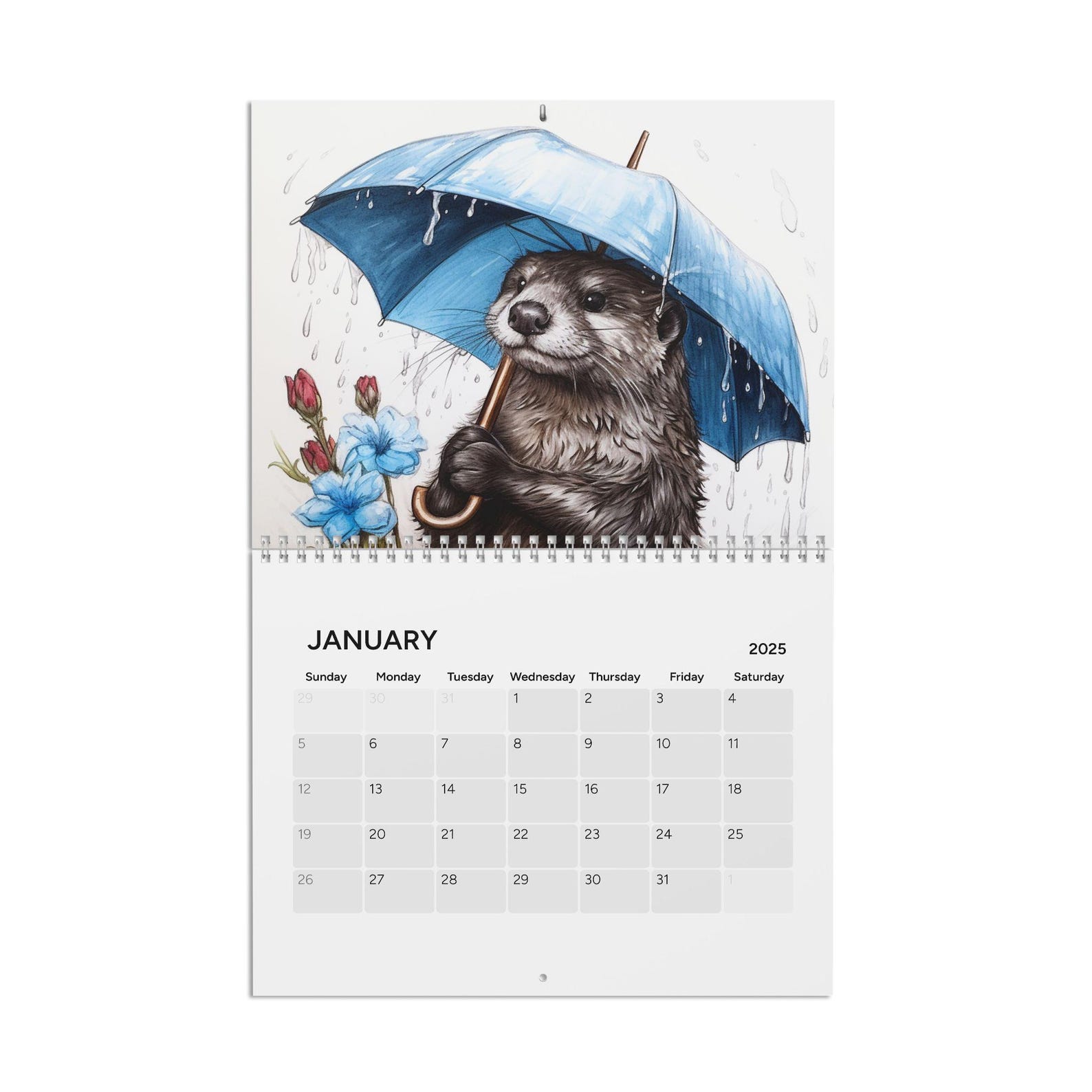 Otter Calendar 2025 Wall Calendar, Funny Wildlife Images, Unique Animal ...