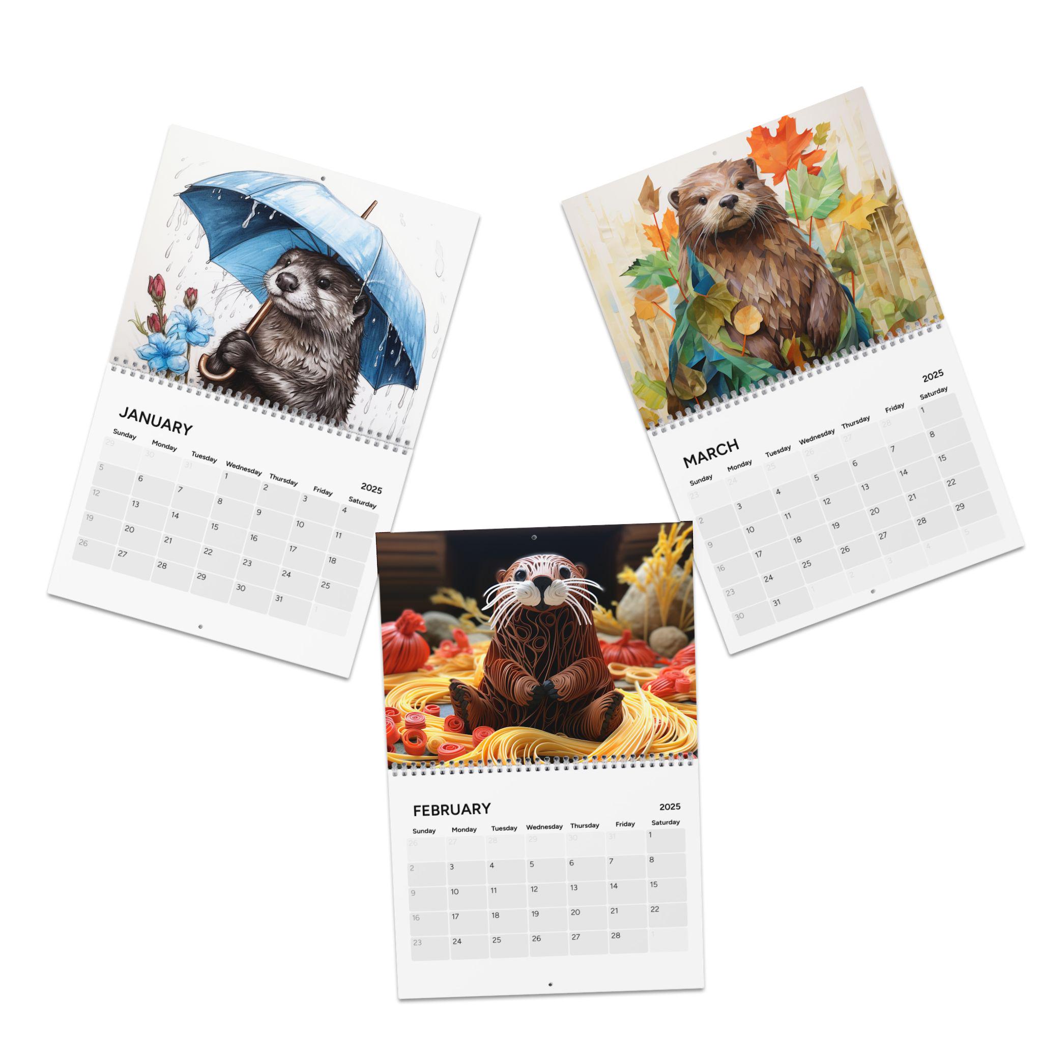 Otter Calendar 2025 Wall Calendar, Funny Wildlife Images, Unique Animal ...