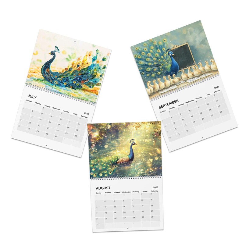 Peacock Calendar 2025 Wall Calendars, Unique Digital Designs, Animal ...