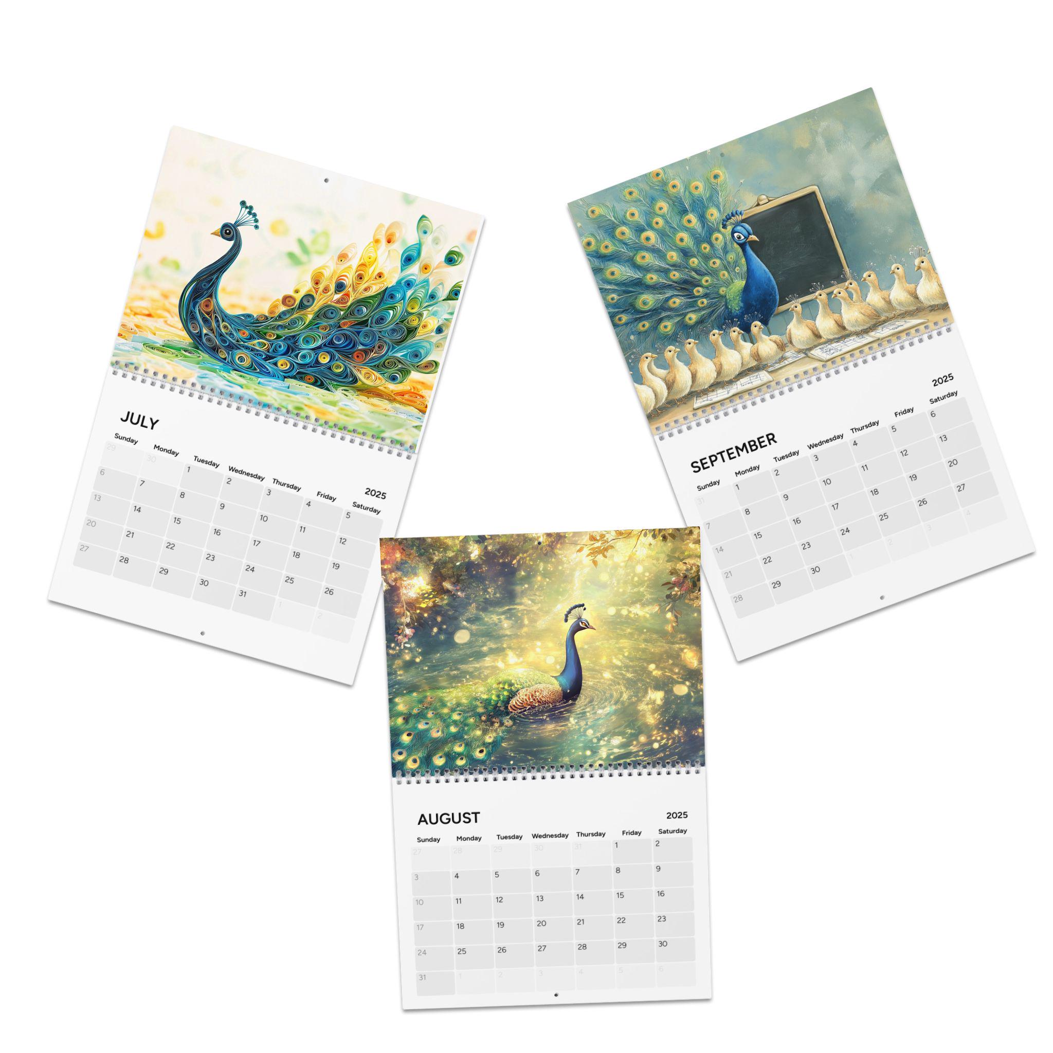 Peacock Calendar 2025 Wall Calendars, Unique Digital Designs, Animal ...