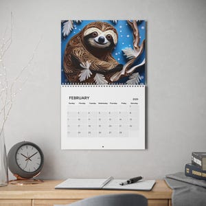 Sloth Calendar 2025 - Cute and Unique Wall Calendar for Animal Lovers ...