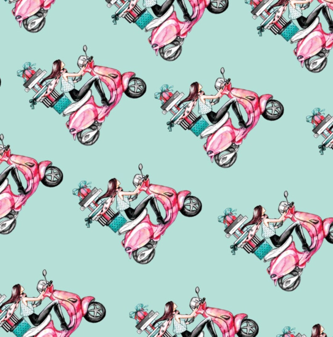 Scooter Girl Christmas Wrapping Paper Mix & Match 3 Sheets - Etsy