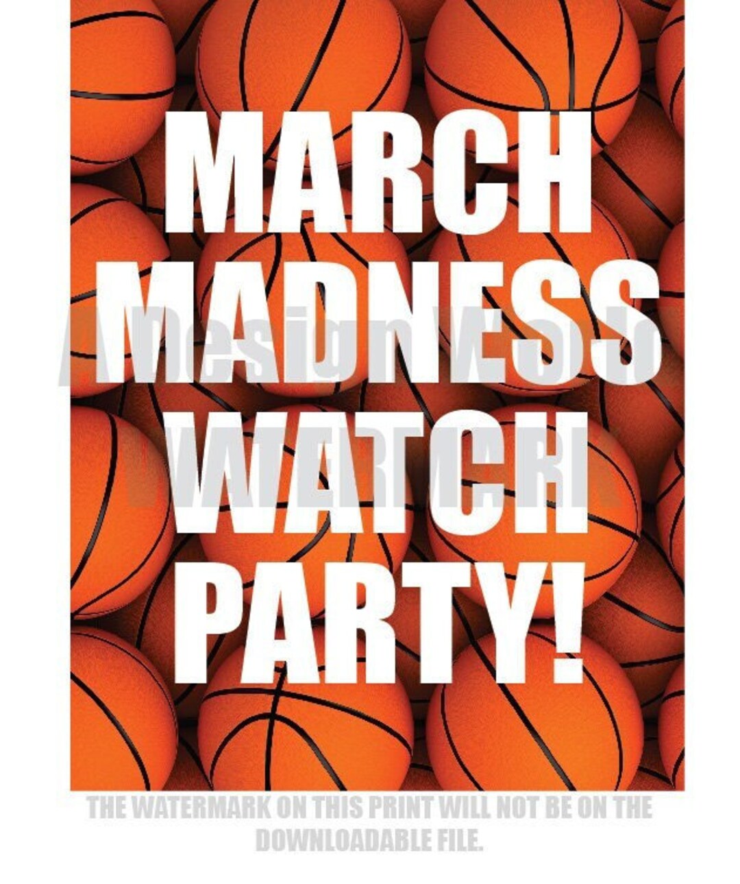MARCH MADNESS Watch Party Sign College Basketball Tournament Decor for ...