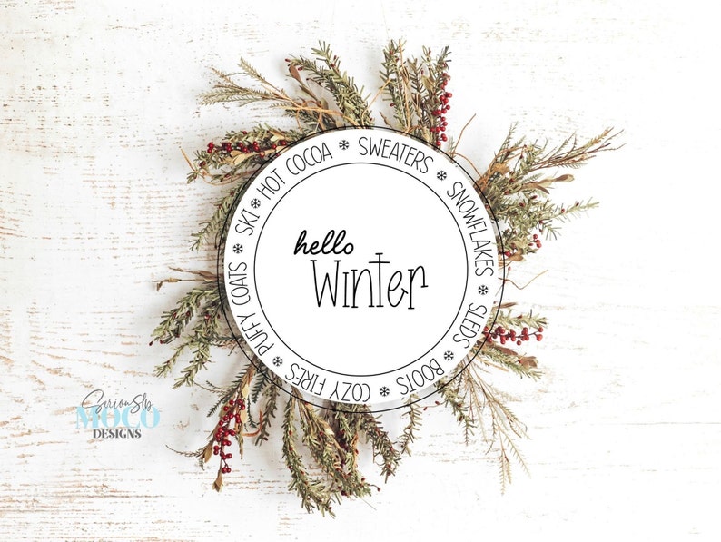 Hello Winter SVG, PNG, Dxf, Eps, Jpg Files for Cricut & Silhouette ...