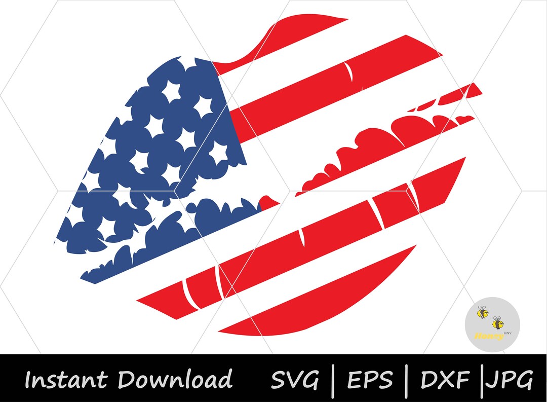American Flag Lips SVG PNG Fourth of July Svg July 4th - Etsy