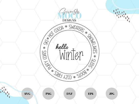 Hello Winter SVG PNG Dxf Eps Jpg Files for Cricut & | Etsy