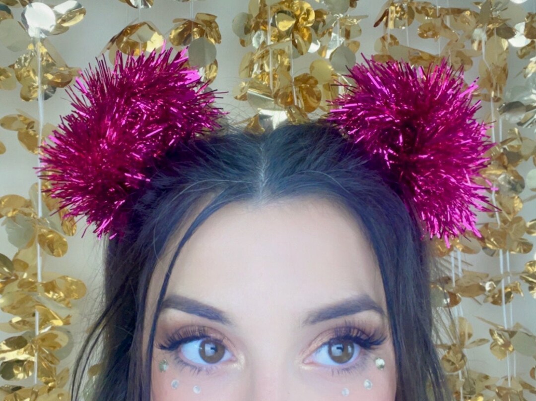 Hot Pink Sparkle Puffs Sparkly Hair Bobbles - Etsy