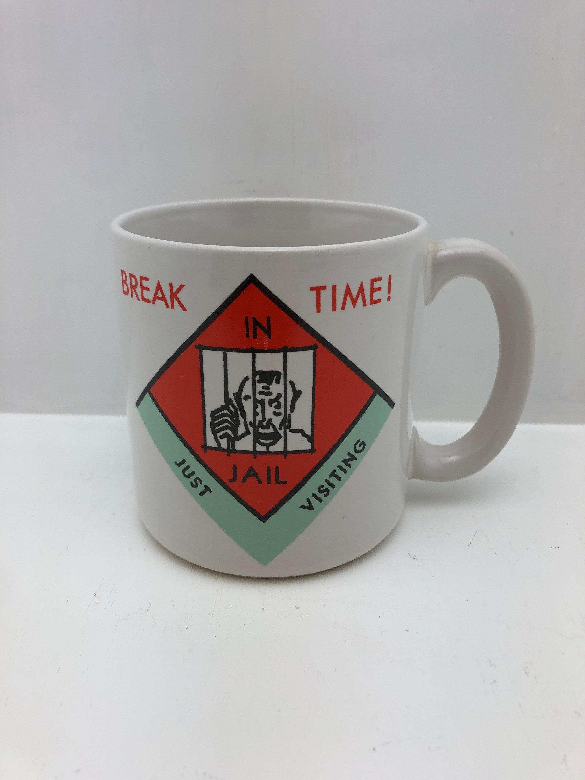 Vintage Monopoly Break Time! in Jail Just Visiting Coffee Mug, 1984 ...