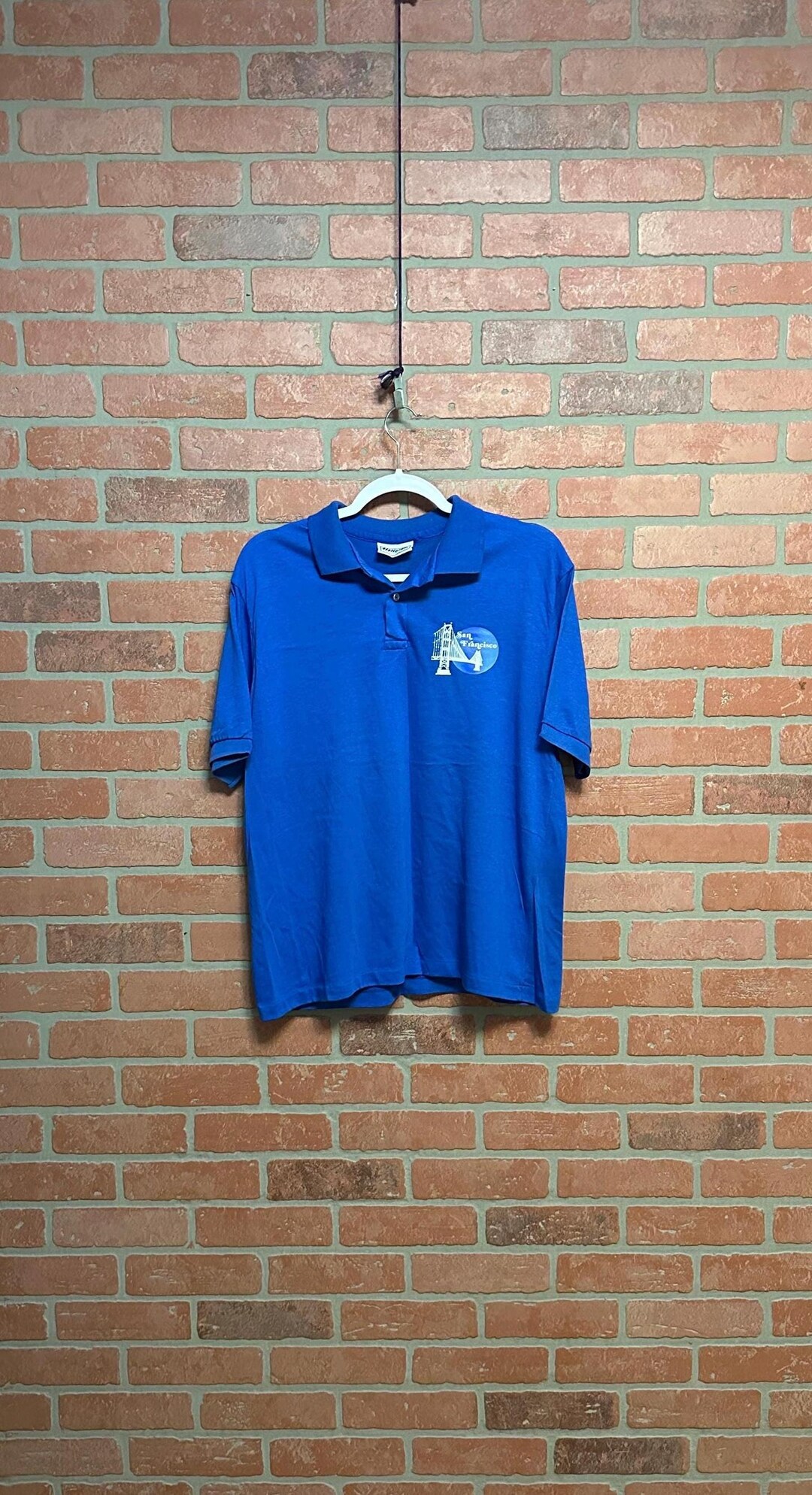 Vintage 90s San Francisco Plue Polo Hanes Large USA Made - Etsy