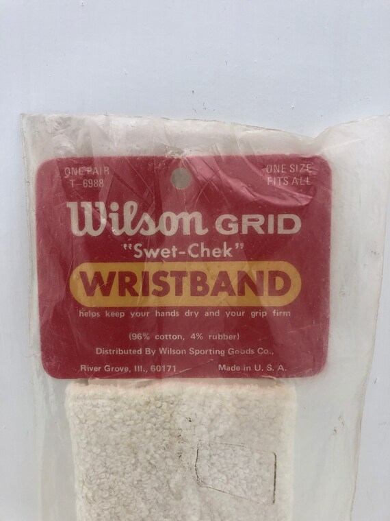 Vintage Wilson Grid "Set-Chek" Tennis Wristbands, New… - Gem